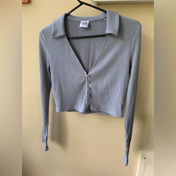Princess Polly | Sweaters | Ribbed Button Up Grey Cropped Sweater ...